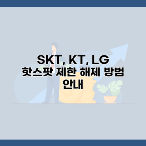 SKT, KT, LG 핫스팟 제한 해제 방법 안내